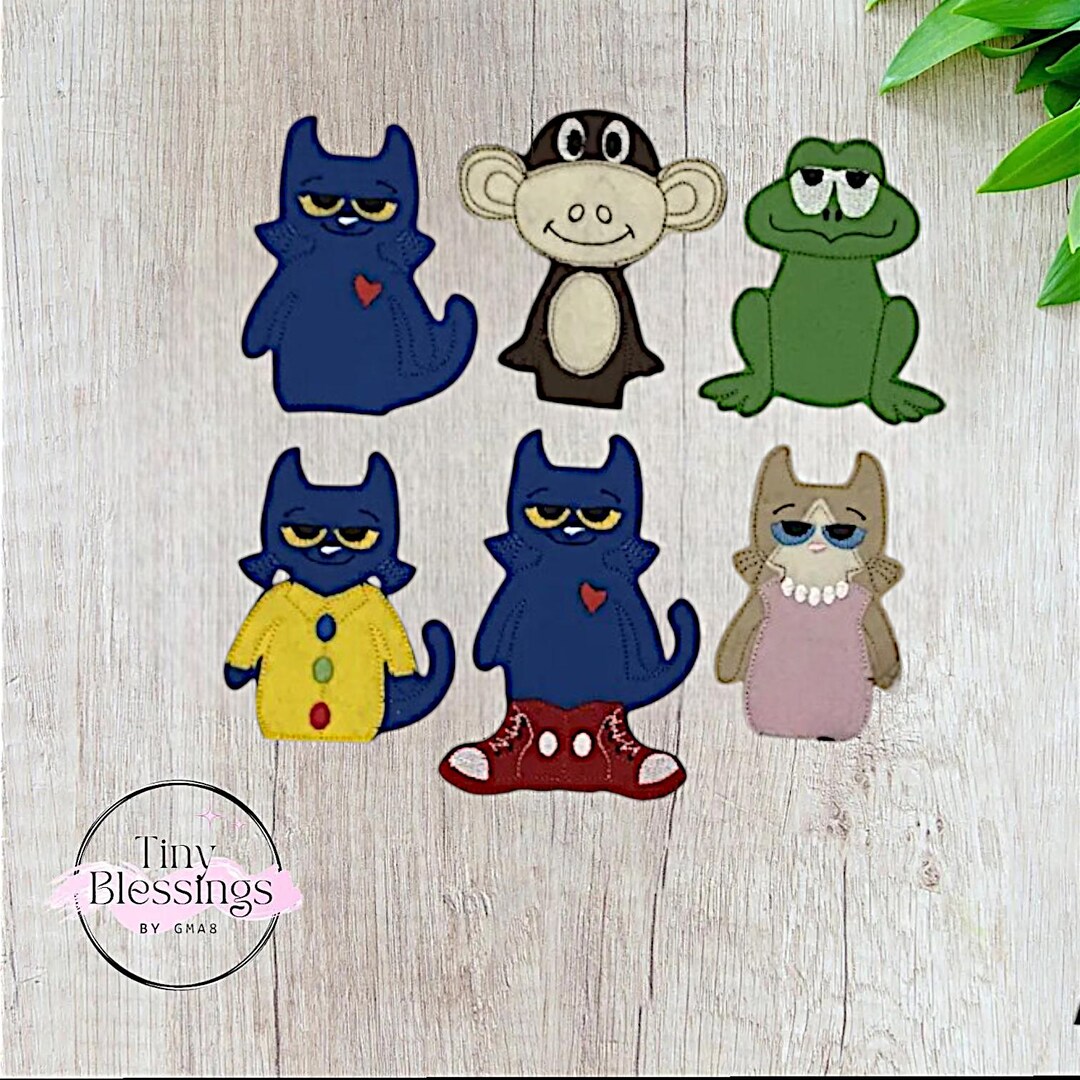 Blue Cat Felt Finger Puppets - Etsy