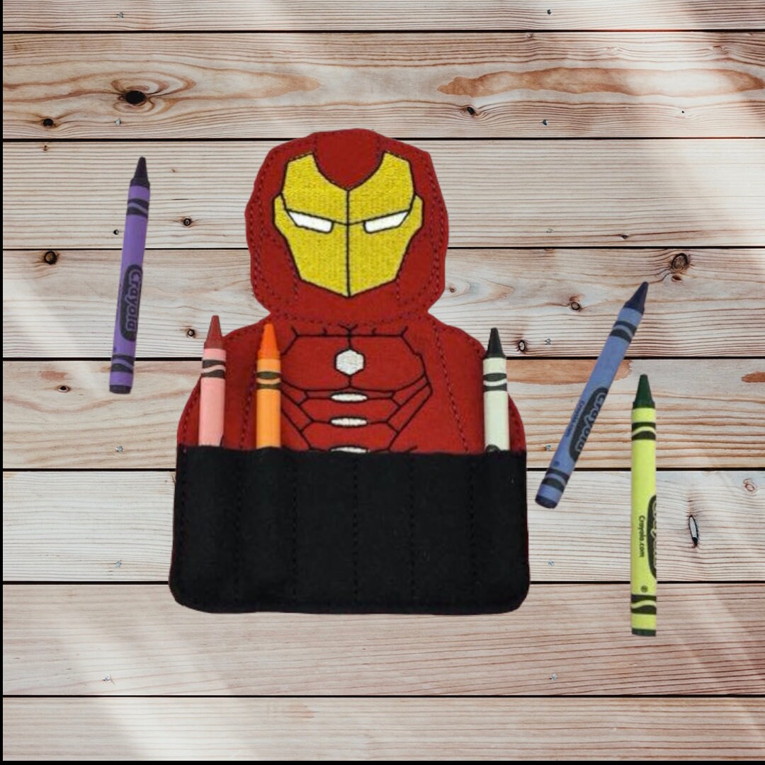 Iron Guy Felt Crayon Holder - Etsy