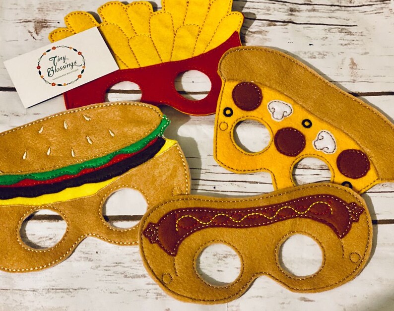 Fast Food Pretend Play Felt Masks - Etsy