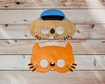 Kids Cat Mask, Black Cat Costume, Felt Mask, Kids Face Mask, Animal ...