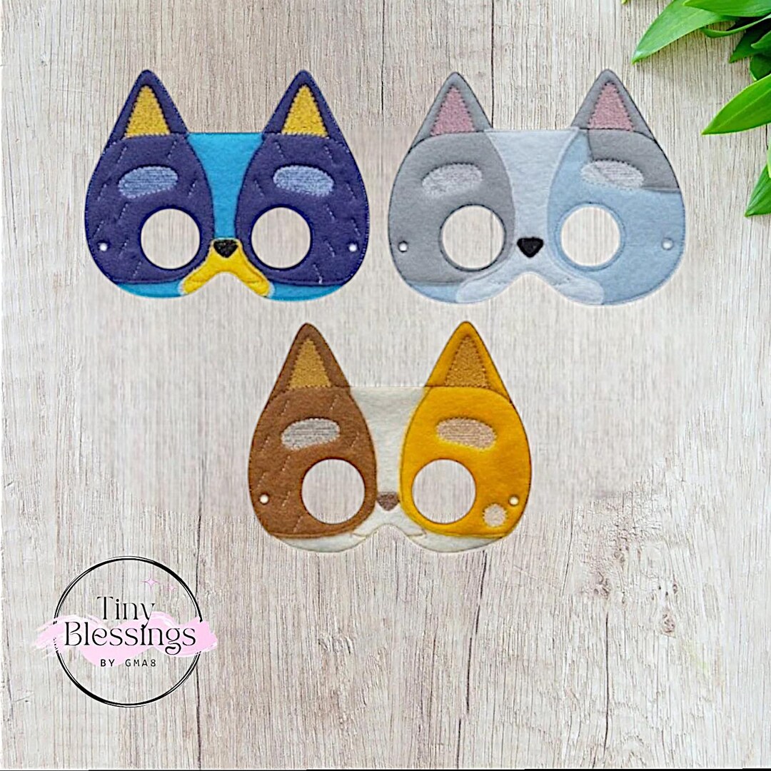 Bandit, Chili and Muffin Pretend Play Felt Masks - Etsy Australia
