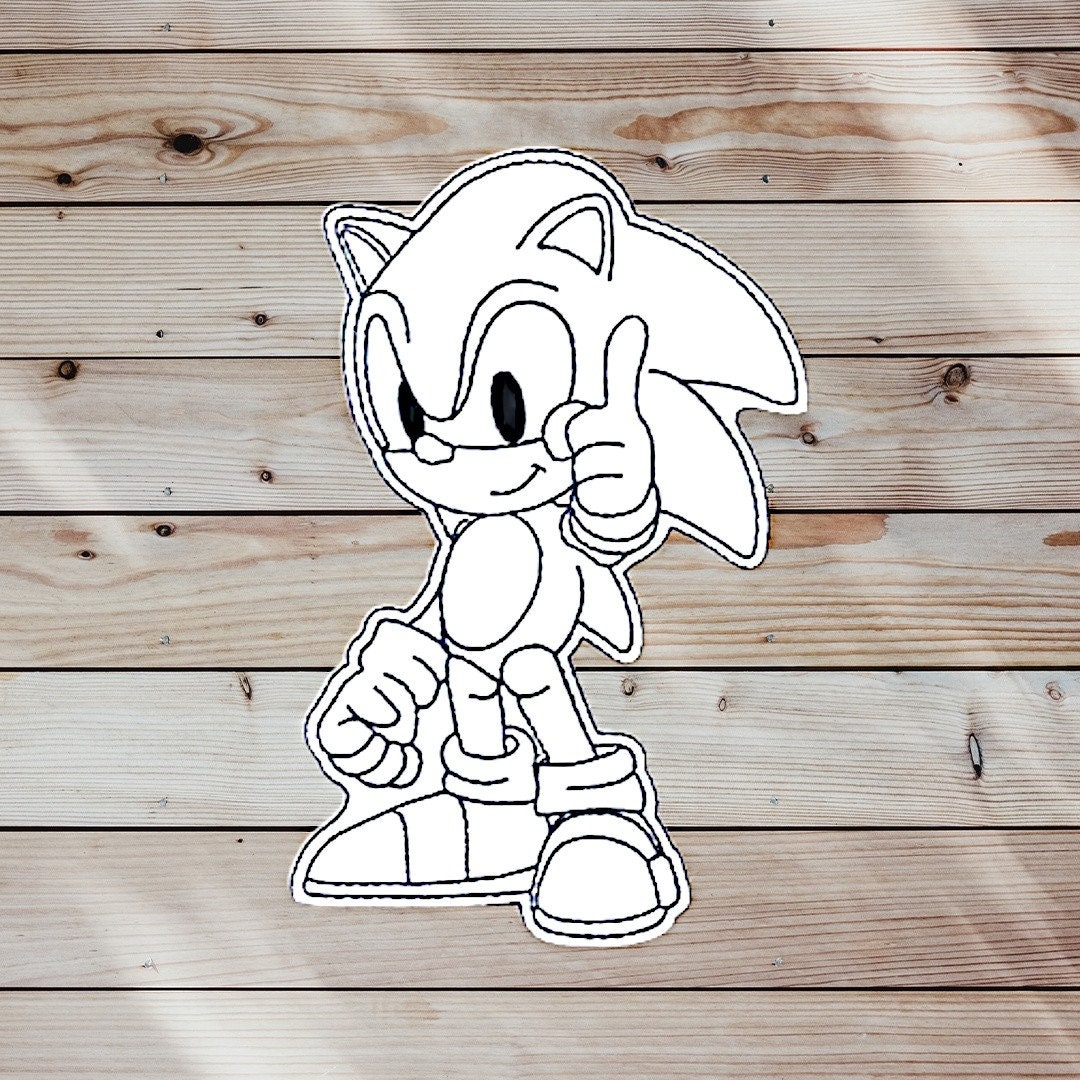 Sonic Hedgehog Reusable Flat Coloring Dolls, Party Favor, Vinyl Doll ...