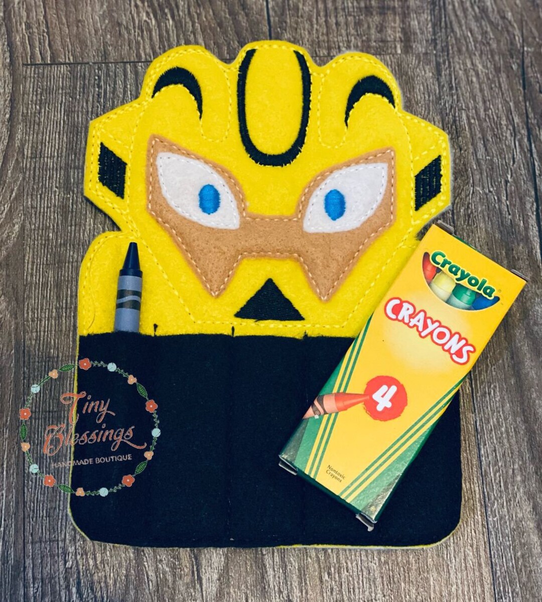 Bumblebee Transformer Felt Crayon Holder - Etsy