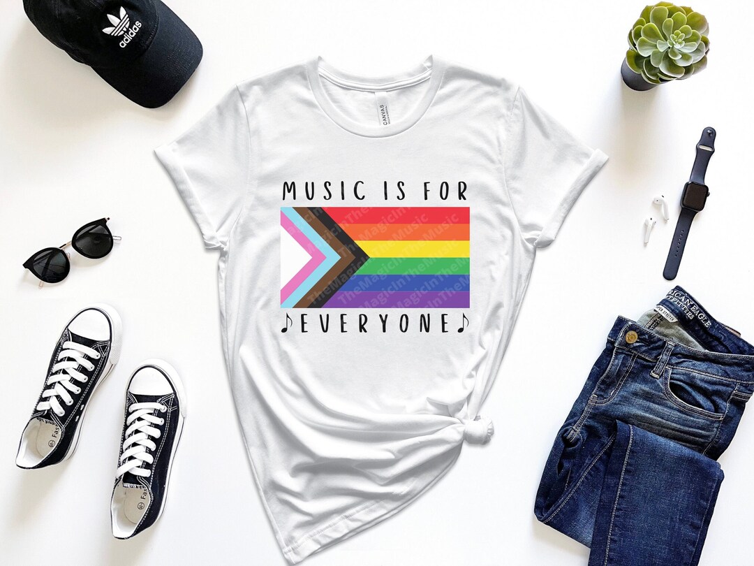 Music is for Everyone Pride Flag Diversity Inspirational Music T-shirt ...