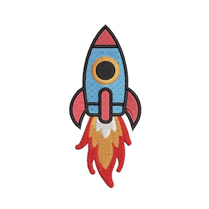 Rocket EMBROIDERY DESIGN, Rocket Embroidery Files, Rocket Patch Files ...