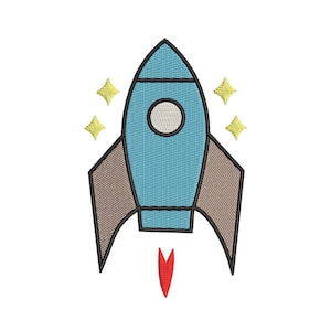 Rocket EMBROIDERY DESIGN Rocket, Rocket Embroidery Files, Rocket Patch ...