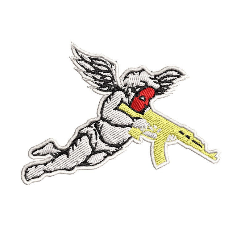 Angel With Gun Embroidery Design Baby Angel Angel With Ak - Etsy