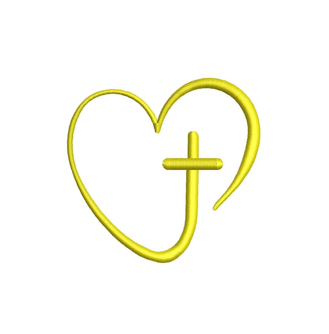 Christian Heart Cross Embroidery Design, Embroidery Design Machine File ...