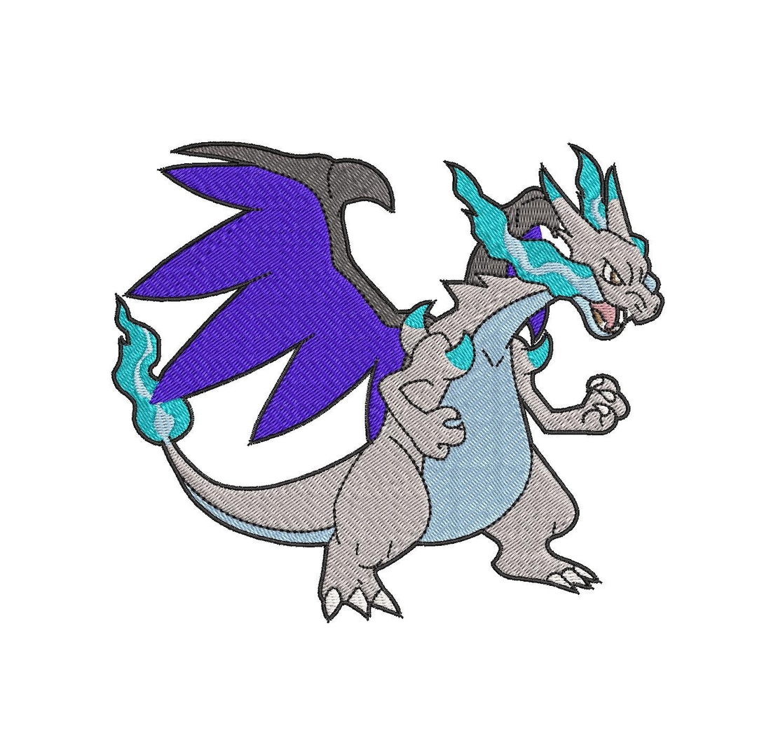 EMBROIDERY DESIGN Pokemon Mega Charizard, Pokemon Charizard Embroidery Design File 4/sizes - Etsy