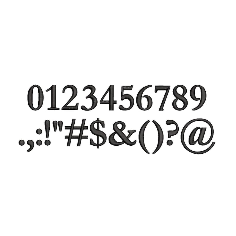 Embroidery Font Garamond 10 Sizes, Garamond Font Embroidery Machine ...