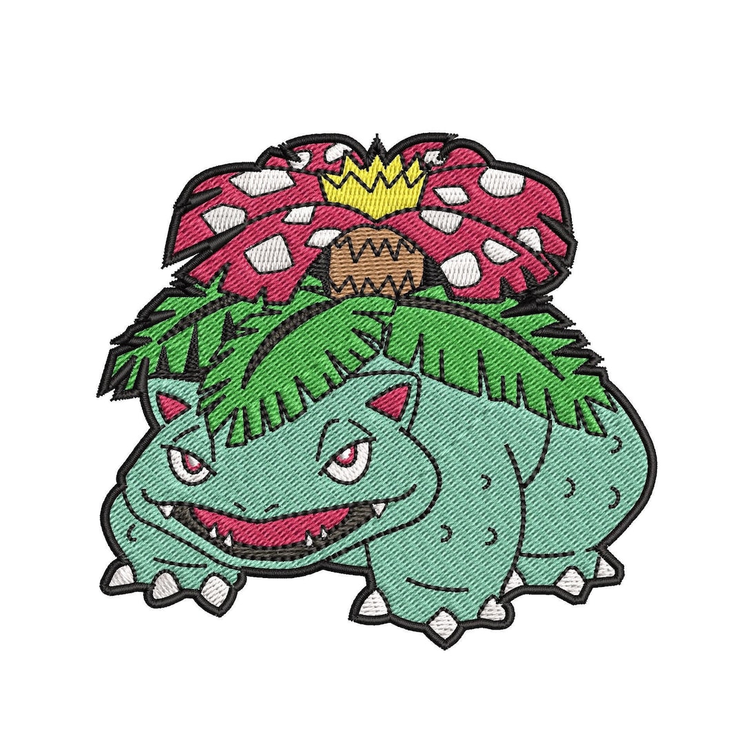 EMBROIDERY DESIGN Pokemon Venusaur Pokemon Embroidery Machine File / 4 ...