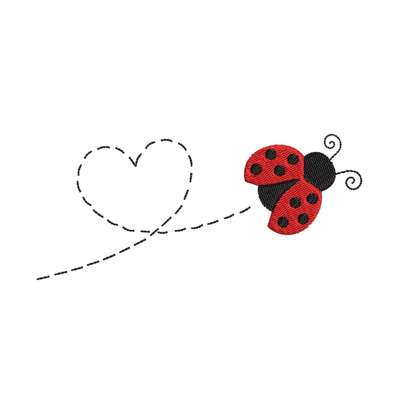 Ladybug Love Embroidery Design – Instant Download / 6 Sizes - Etsy