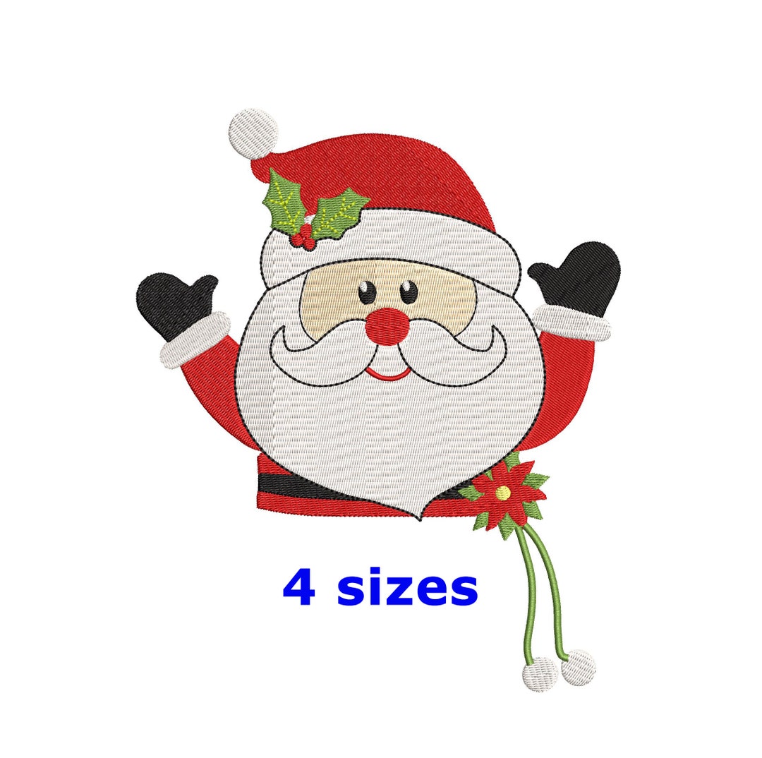 Santa Embroidery Design Christmas Embroidery Design #1 4sizes - Etsy