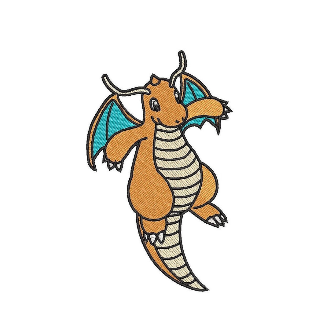Pokemon Dragonite EMBROIDERY DESIGN Pokemon Dragonite Pokemon ...