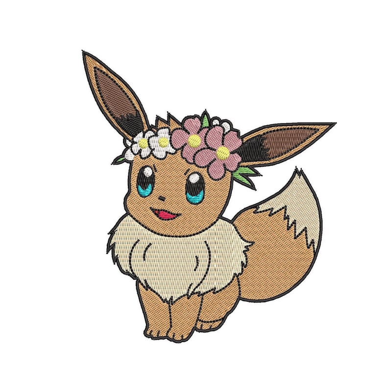 Eevee EMBROIDERY DESIGN Pokemon Eevee Pokemon Embroidery Machine File ...