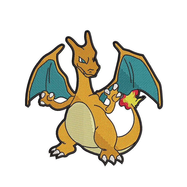 EMBROIDERY DESIGN Pokemon Charizard, Pokemon Charizard Embroidery ...