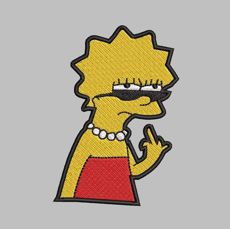 Lisa Simpson Embroidery Design File, the Simpsons Embroidery Design ...