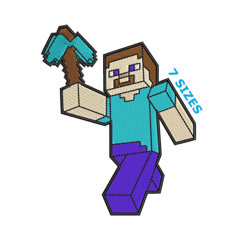 Minecraft Embroidery Design, Steve Minecraft Embroidery Machine Design ...
