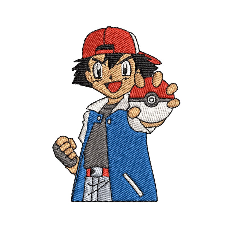 EMBROIDERY DESIGN Pokemon Ash Ketchum 4 Sizes - Etsy