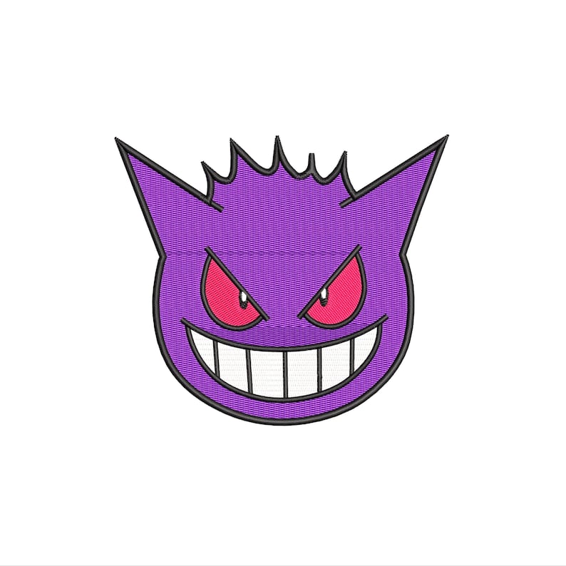 Pokemon Gengar Face, EMBROIDERY DESIGN Pokemon Gengar, Pokemon ...