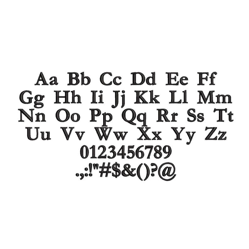 Embroidery Font Garamond 10 Sizes, Garamond Font Embroidery Machine ...
