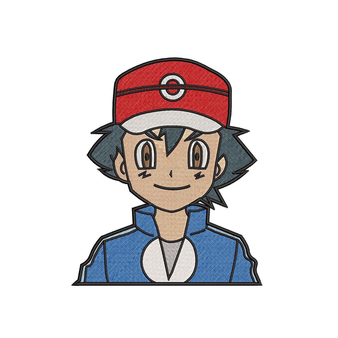 EMBROIDERY DESIGN Pokemon Ash Ketchum, Pokemon Ash Embroidery Design ...