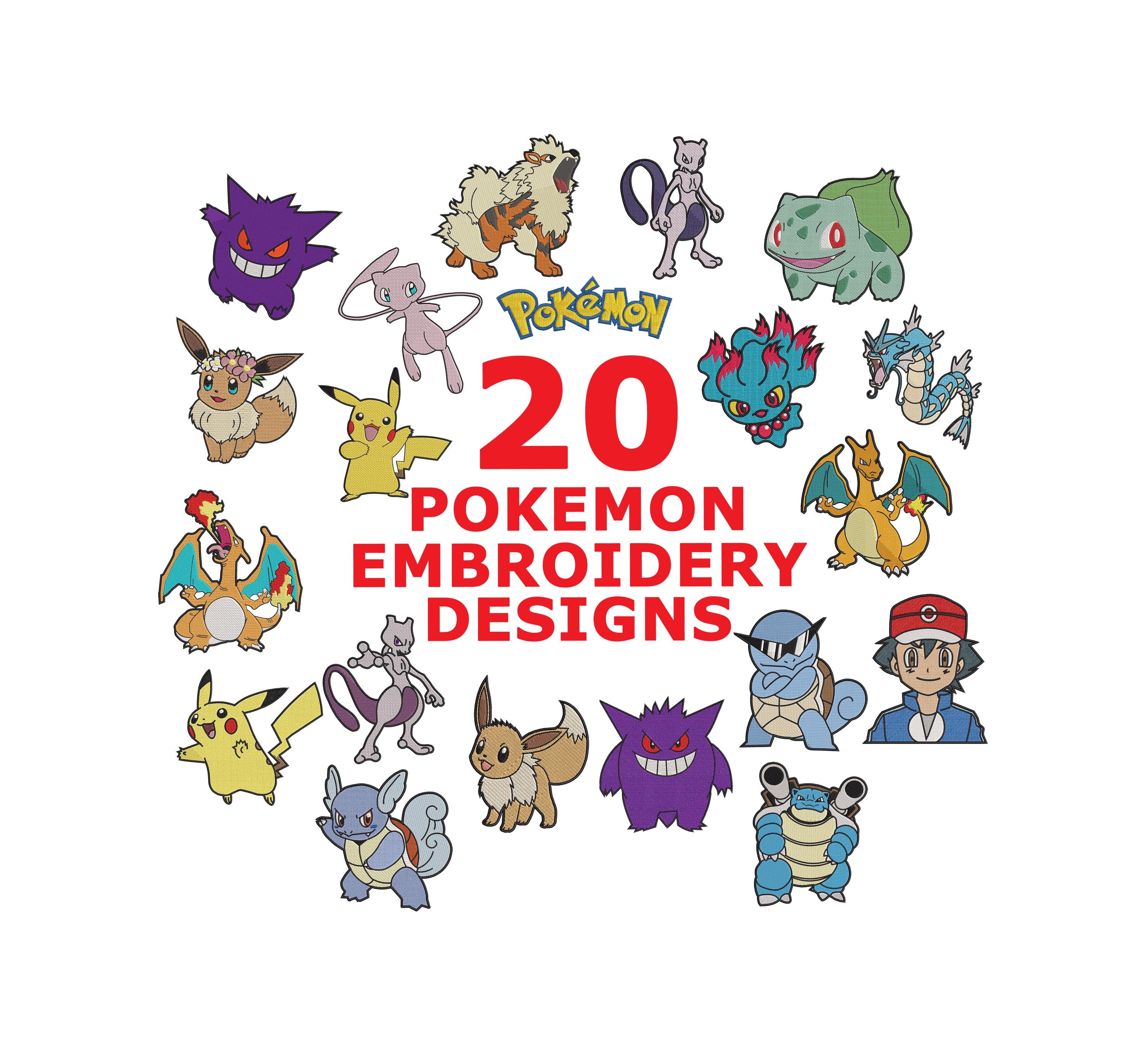 20 POKEMON EMBROIDERY DESIGNS Machine File Customize, Best Seller ...