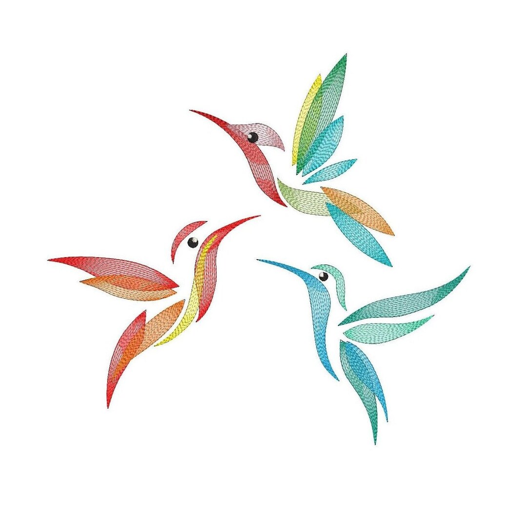 3 Hummingbirds EMBROIDERY DESIGN Hummingbirds, Hummingbirds Embroidery ...