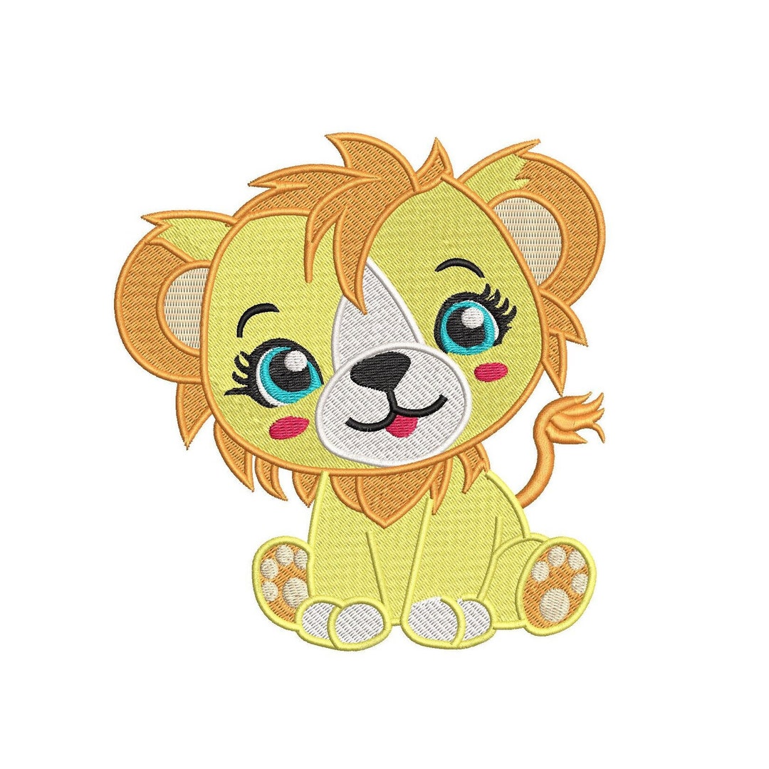 Lion EMBROIDERY DESIGN Baby Lion, Baby Animal Embroidrey Design ...