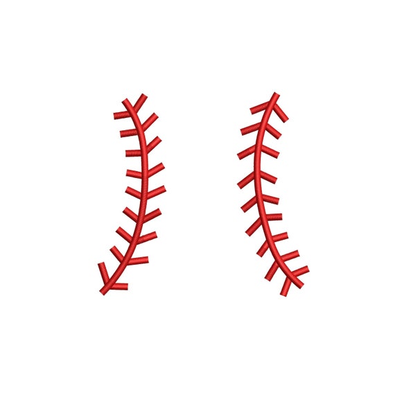 Baseball Stitches Embroidery Design Baseball In White Leather With Red
