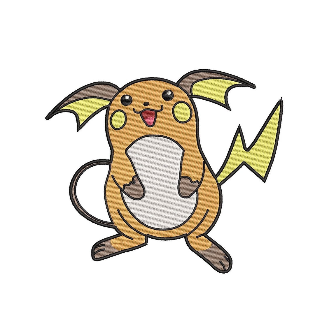 Pokemon Raichu EMBROIDERY DESIGN, Pokemon Raichu Embroidery Design File ...