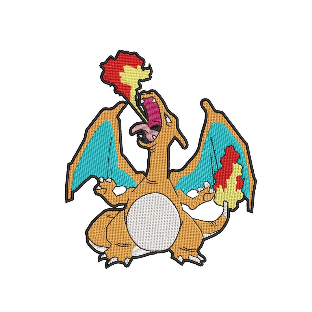 EMBROIDERY DESIGN File Pokemon Charizard, Pokemon Embroidery Design / 4 Sizes - Etsy