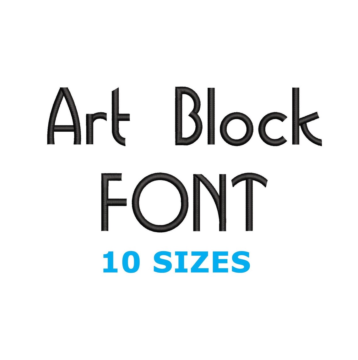Embroidery Font Art Block 10 Sizes, Embroidery Fonts Machine File ...