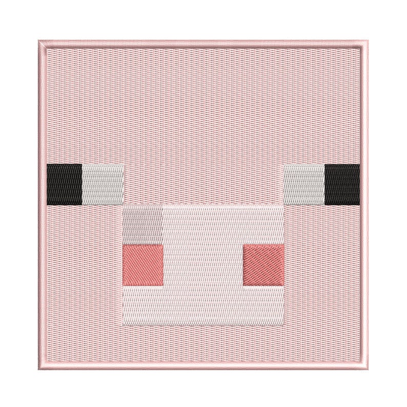 Minecraft Pig Embroidery Design, Pig Face Minecraft Embroidery Machine ...