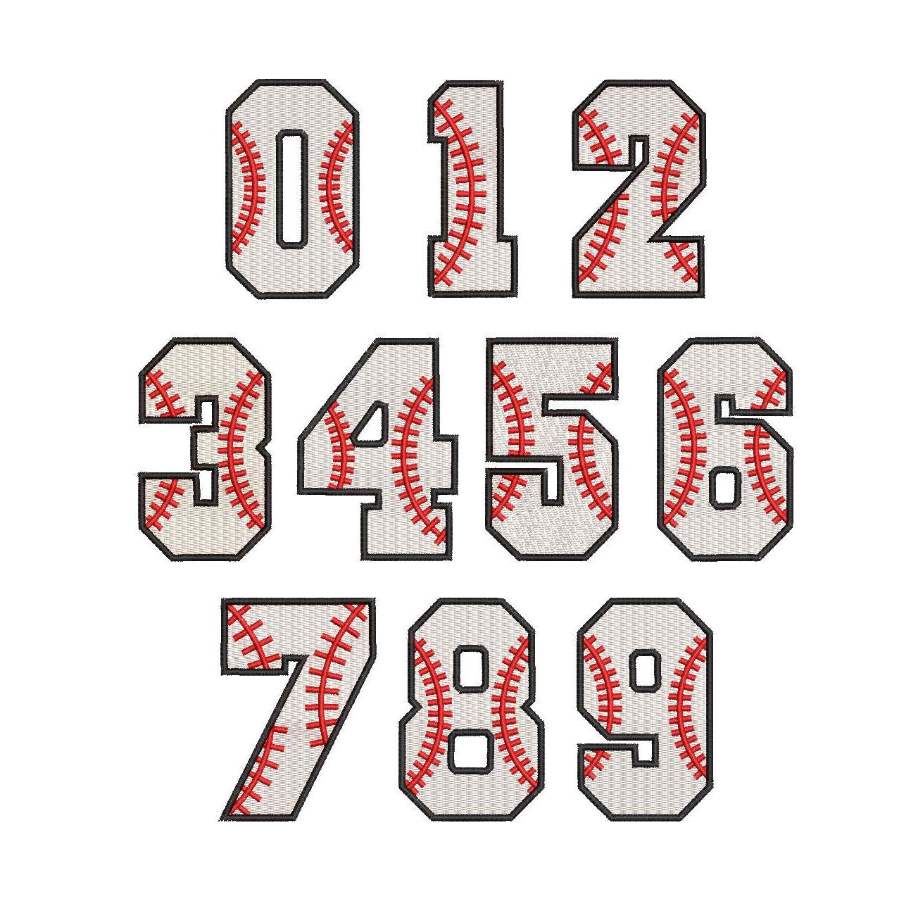 Baseball Font Embroidery Design, 7 Sizes, Embroidery Baseball ...
