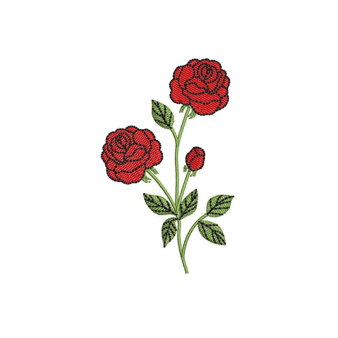 ROSE Embroidery Design, Flower EMBROIDERY DESIGN, Rose Embroidery 7 ...