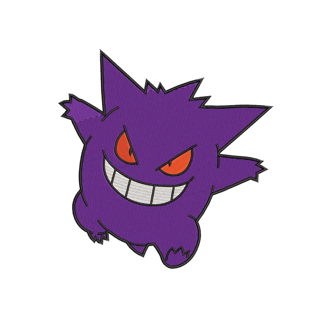 Pokemon Gengar EMBROIDERY DESIGN Pokemon Gengar Pokemon Embroidery ...