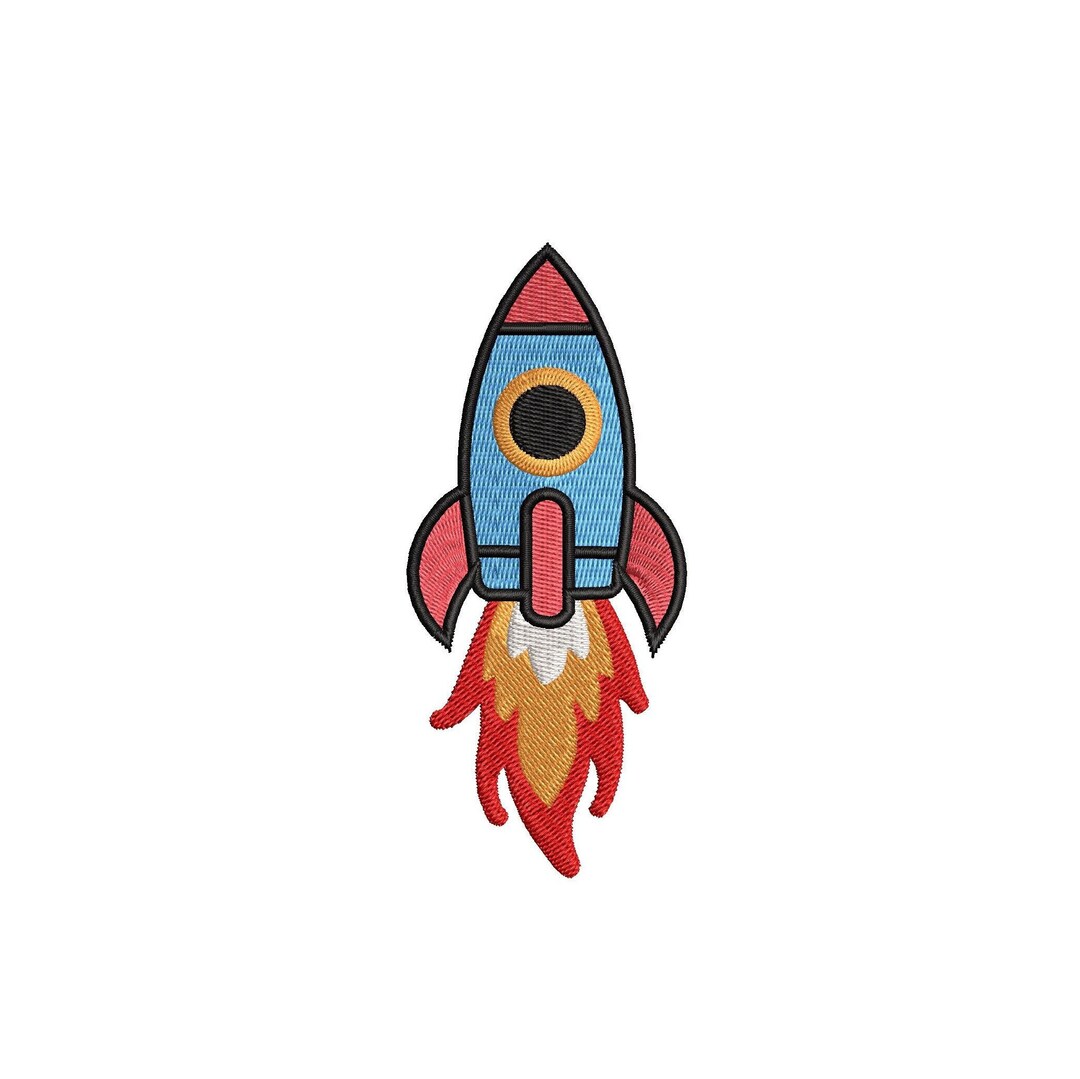 Rocket EMBROIDERY DESIGN, Rocket Embroidery Files, Rocket Patch Files ...