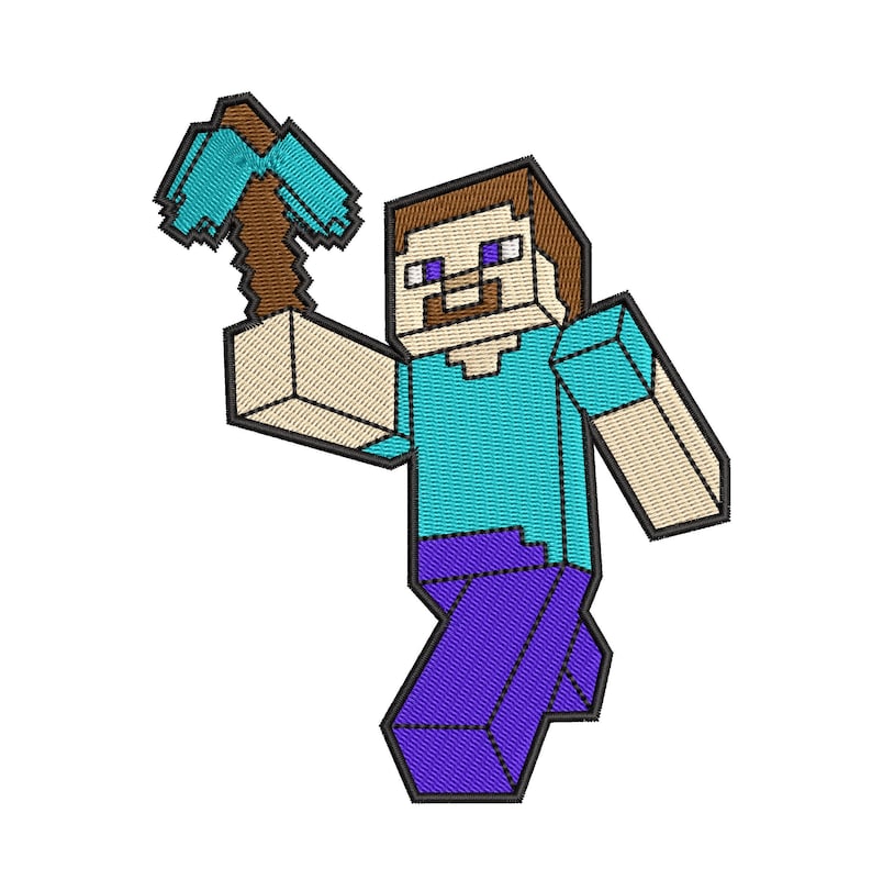 Minecraft Embroidery Design, Steve Minecraft Embroidery Machine Design ...