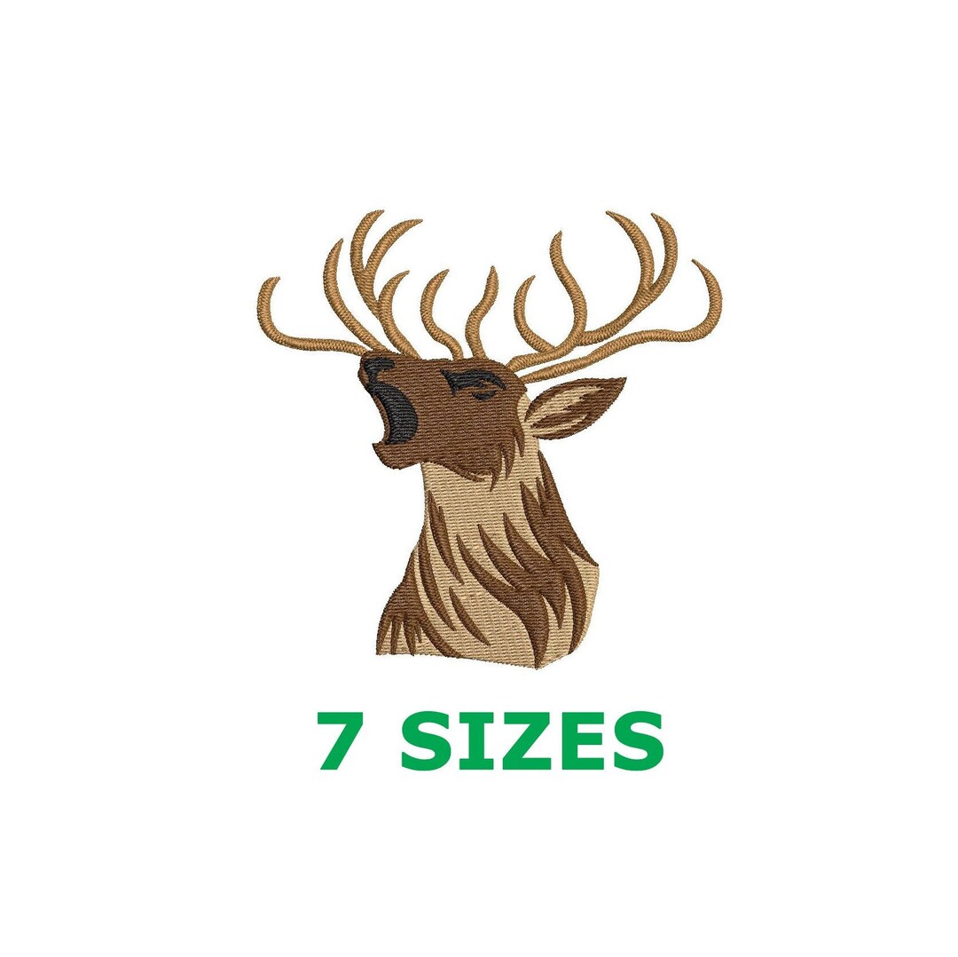 EMBROIDERY DESIGN Deer, Elk Embroidery Design, Wapiti Embroidery Design ...