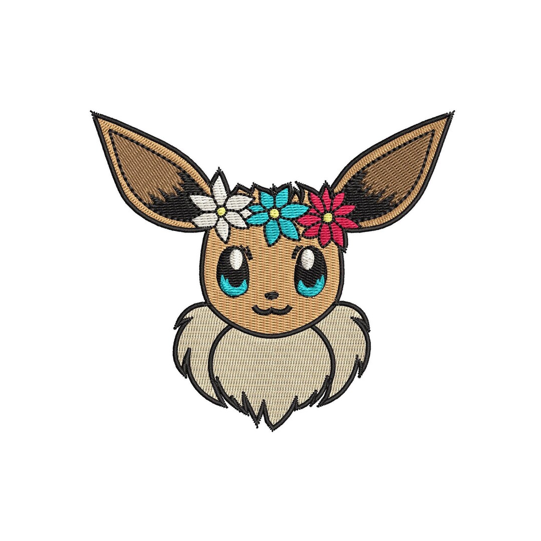 Eevee Pokemon EMBROIDERY DESIGN Pokemon Eevee Pokemon Embroidery Machine File Patch Files/ 7 ...
