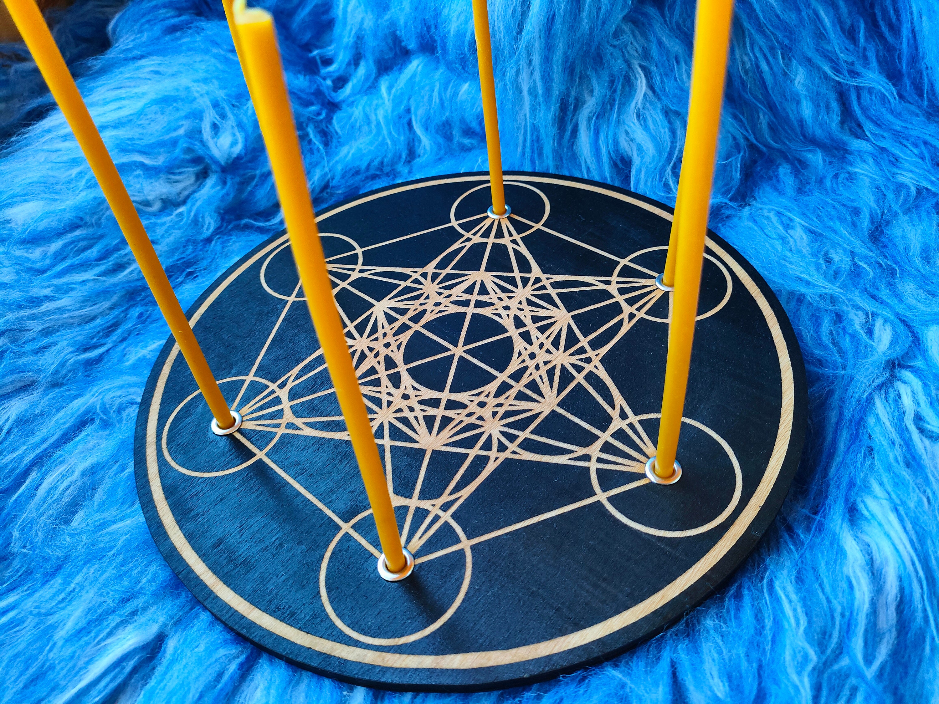 Altar Tile With Metatron's Cube, Altar With Candle Holder, Chakras ...