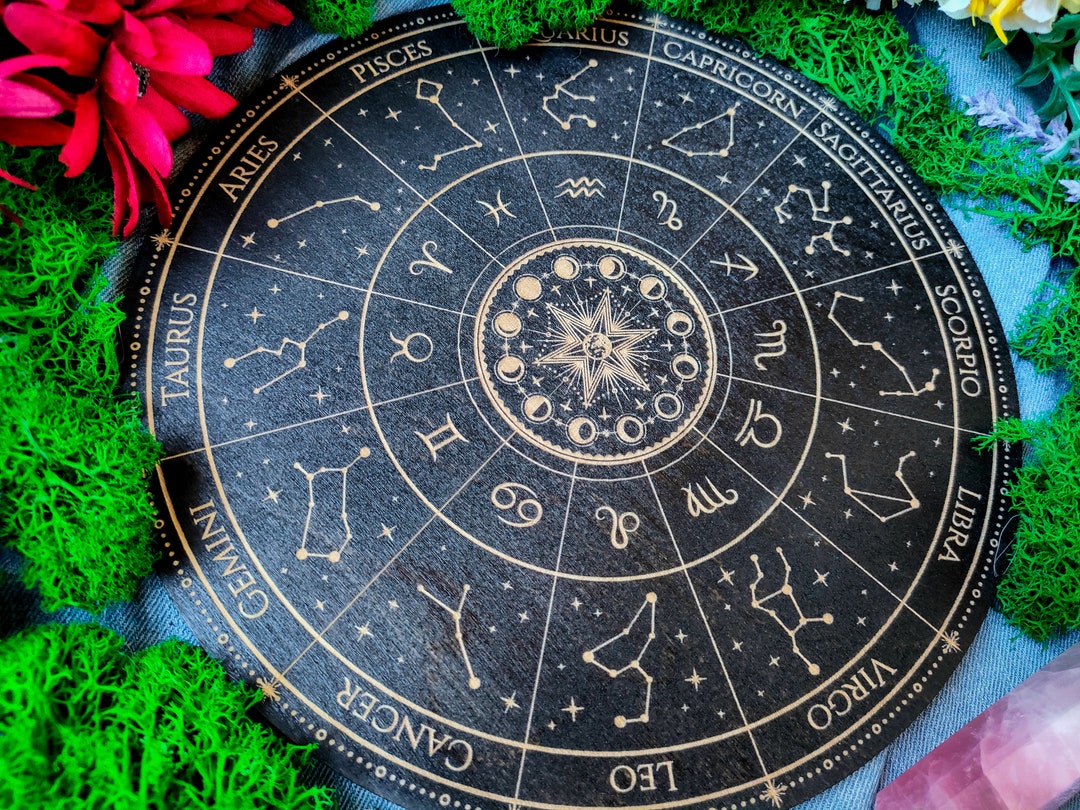 Zodiac Wheel Board for Magic Ritual, Astrology Guide, Functional Zodiac ...