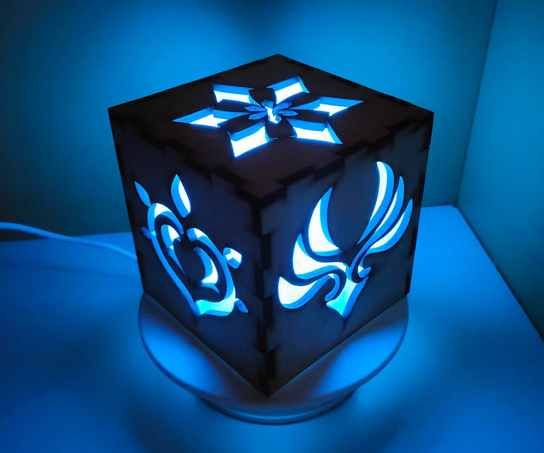 Genshin Impact Fan Made Color Changing LED Lantern, Wooden Lantern ...