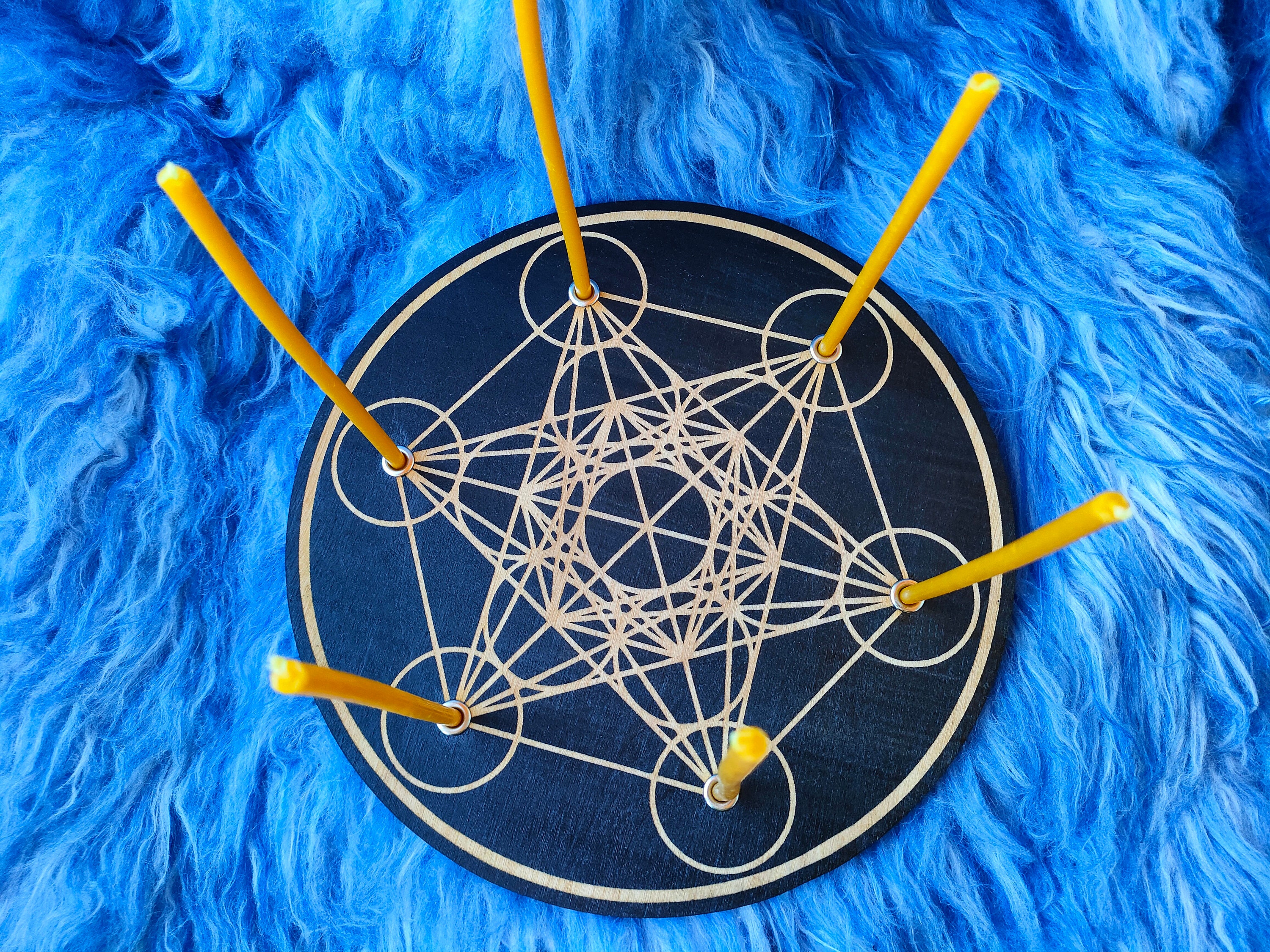 Altar Tile With Metatron's Cube, Altar With Candle Holder, Chakras ...