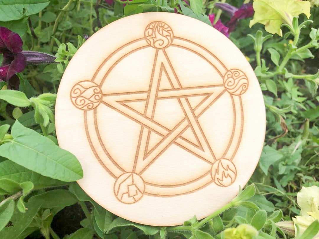 Pentacle Altar Tile With Pentagram, Witchcraft Altar Decor, Witch ...