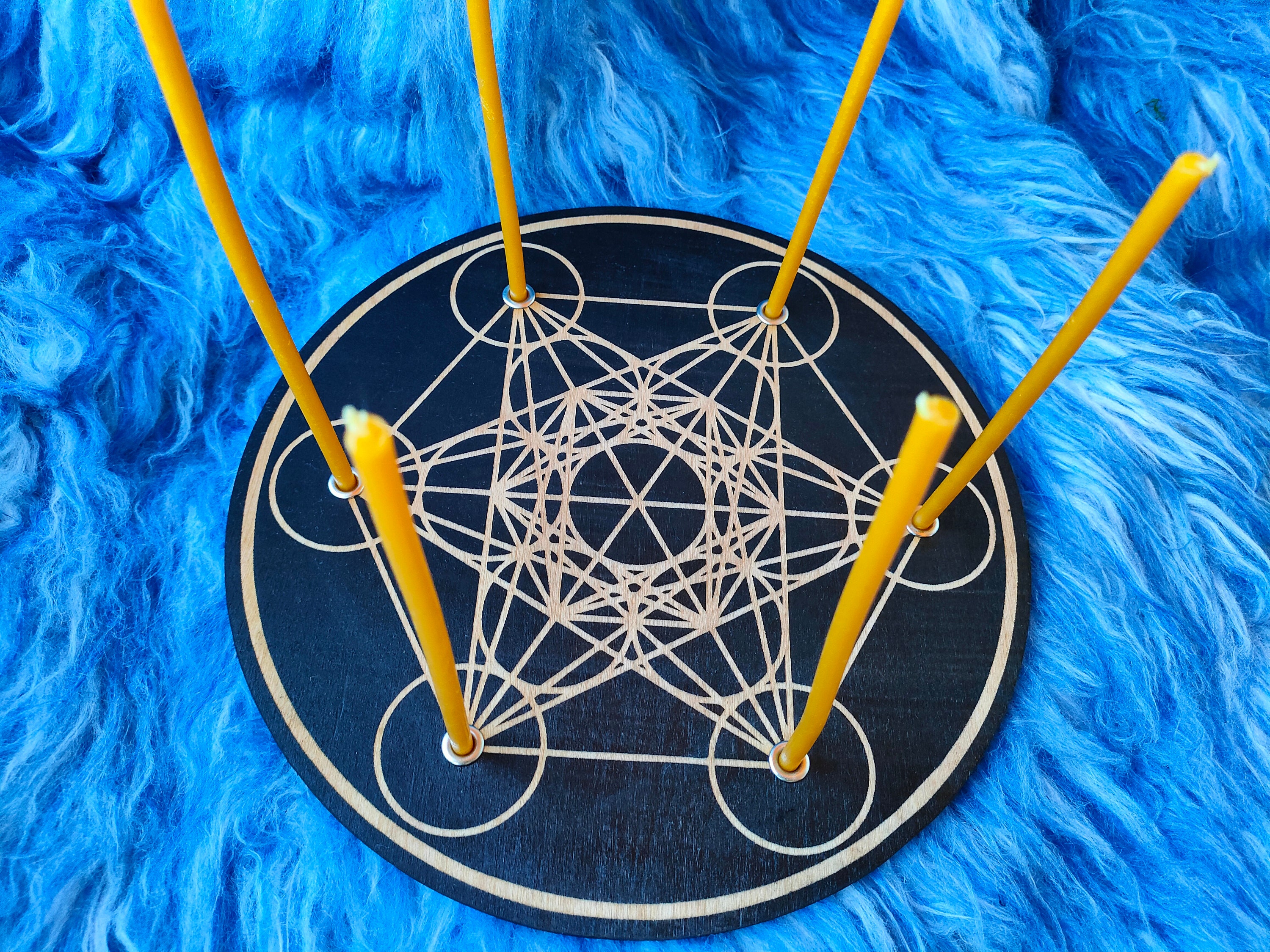 Altar Tile With Metatron's Cube, Altar With Candle Holder, Chakras ...