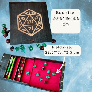 Personalized Dice Box With Dice Rolling Tray for Dnd "dice", Wooden ...