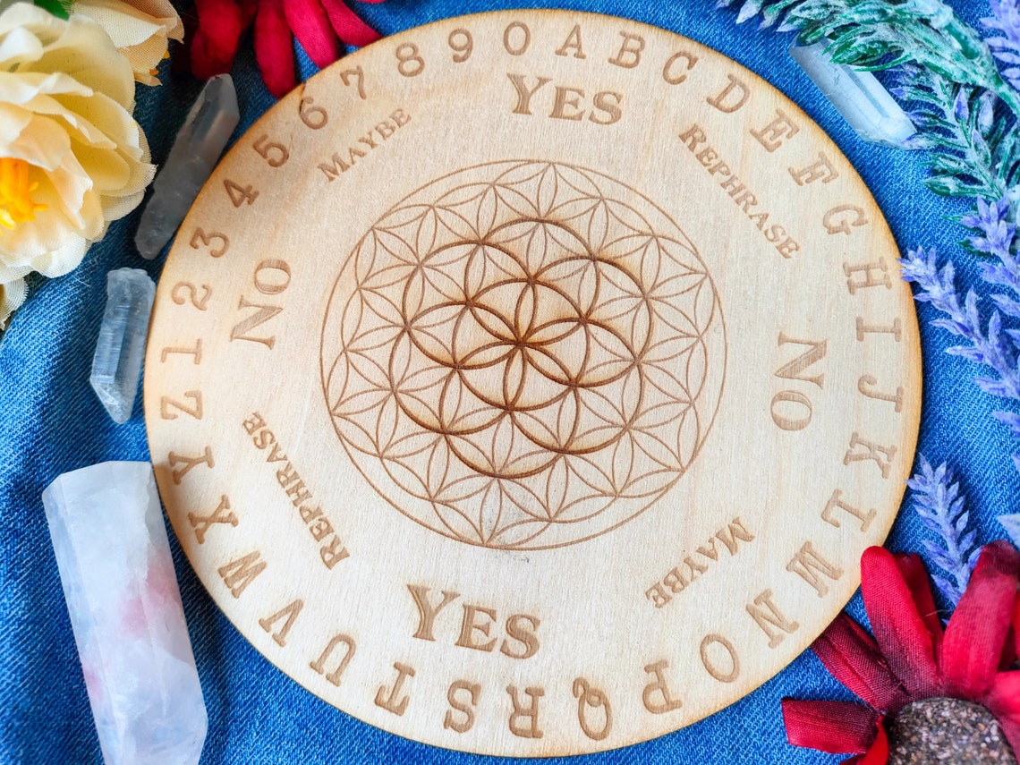 Wooden Pendulum Board and Spirit Board for Answers With Flower - Etsy