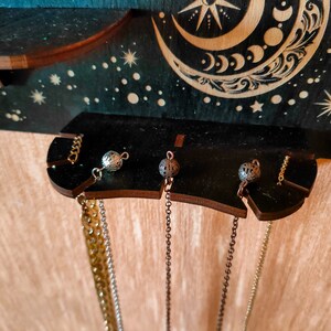 Double Magic Pendulum Shelf With Moon, Wall Crystal Altar Shelf ...